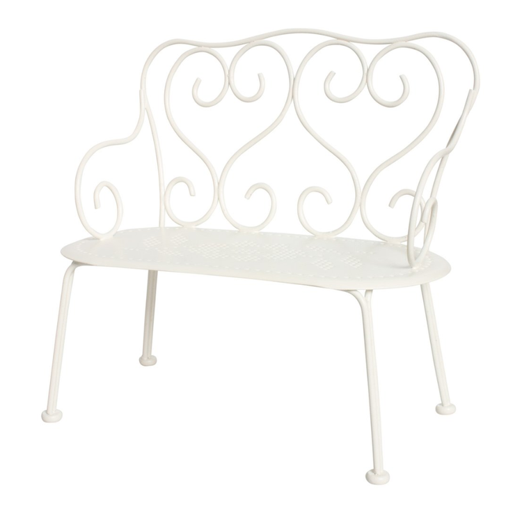 Off-White Romantic Metal Bench – Kidding Around NYC